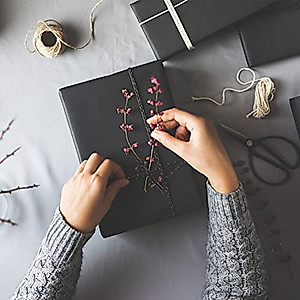 NEBURORA 120 Sheets Black Tissue Paper 14 x 20 Inches Black Wrapping Tissue Paper Bulk Black Wrap Paper Sheets for Gift Bags Packaging Floral Filler Crafts Birthday Christmas Halloween Decor(Black)