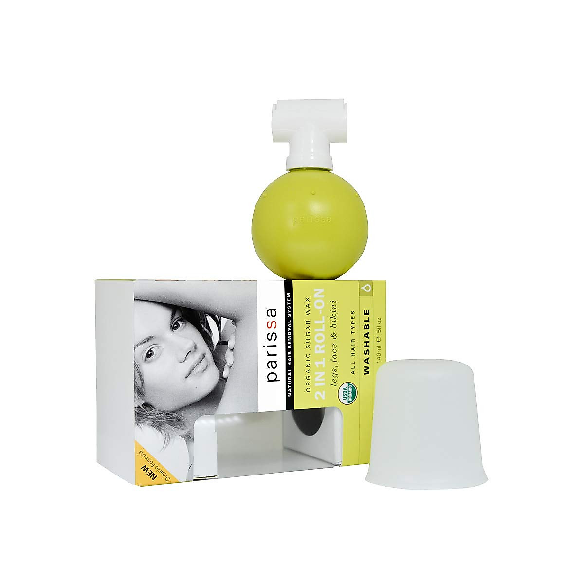 Parissa Organic Sugar Wax Roll-On Style (140 Ml), Hair removal waxing Kit for legs, body, Underarms & Face, Washable With Water