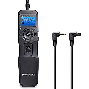 PHOTOOLEX Intervalometer Digital Camera Remote Shutter Release Controller LCD Timer Control with Cord for Canon EOS Rebel T6 T7 80D 70D 60D 60Da 77D T7i T6i T6s SL2 SL1 T5 T3 T5i T4i T3i T2i EOS