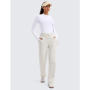 CRZ YOGA Women's Long Sleeve Crop Top Quick Dry Cropped Workout Shirts Half Quarter Zip Pullover Running Athletic Fall Shirt White Medium