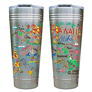 Catstudio Hawaii Thermal Tumbler | Triple Wall Insulation With Non Slip Bottom | Great Travel Cup for Water, Coffee, Tea, or Smoothies