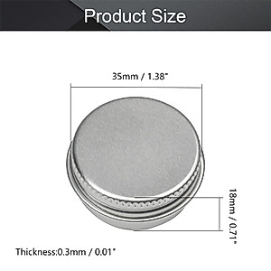 Othmro 6pcs 0.3oz Metal Round Tins Aluminum Tin Cans Containers with Screw Lid, 35*18mm(DxH) Silver tin cans for Salve, Spices, Lip Balm, Tea or Candies 10ml