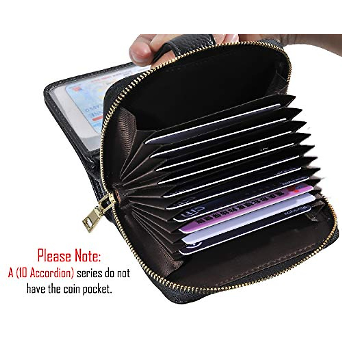 Beurlike Women's RFID Credit Card Holder Organizer Case Leather Security Wallet (Black)