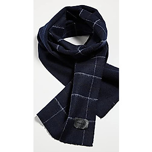 Vince Mens Double Face Cashmere Blend Creekside Plaid Scarf,Coastal,OS