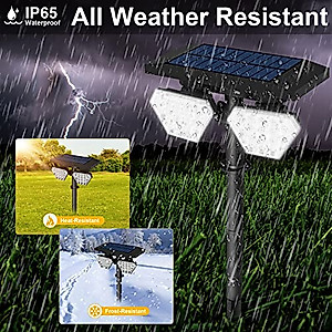 CREPOW Solar Flood Lights, 32 LED Solar Spot Lights Outdoor IP65 Waterproof Landscape Spotlights Dusk to Dawn Landscape Lights for Garden Garage Fence Driveway Porch (6000K Cold White, 2 Pack)