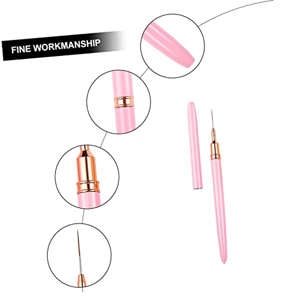 FRCOLOR Nail Art Drawing Pen Pinceles Para Acrilico Uñas Pinceles Para Uñas Acrilicas Pedicure Tools Rhinestone Dotting Pen Liner Brush for Nails Nail Liner Pen Nails Brush