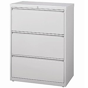 Hirsh 36-in Wide HL8000 Series Metal 3 Drawer Lateral File Cabinet Light Gray
