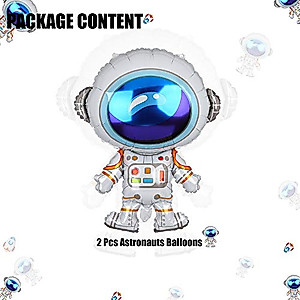 2 Pcs Astronauts Shaped Big Mylar Foil Balloon Universe Space Theme Birthday Party Decorations