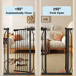 UVIPC Extra Tall 40.55" Baby Gate Extra Wide Pressure Mounted Walk Through Child Kids Gate Black Pet Puppy Gates