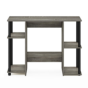 Furinno Jaya Computer Study Desk With Open Storage, French Oak Grey/Black
