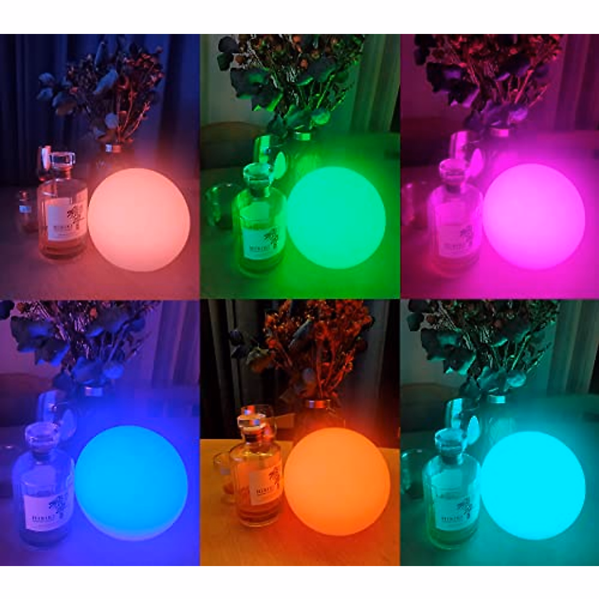 TOVEENEN Floating Pool Lights Wireless Charging 8 Inch LED Light Ball, Waterproof Rechargeable Floating Lights for Pool, Long Battery Life 20 Color Modes