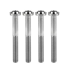 Wanyifa Titanium M8 10 15 20 25 30 60 70mm Torx Head Bolt Screw Pack of 4 (M8x70mm, Silver)