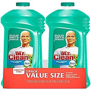 Mr. Clean Meadows and Rain Febreze Freshness Multi-Surface Cleaner 40 Fl Oz (Pack of 2) 80 Fl Oz