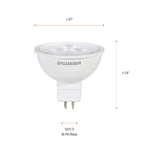 SYLVANIA MR16 LED Flood and Spot Light Bulb, 5W, 35W Equivalent, Non-Dimmable, 350 Lumens, 3000K, White - 3 Pack (79129)