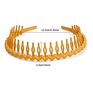 WOVOWOVO Plastic Hair Bands with Teeth, 10 Packs Thin Headbands for Women Girls Teens, Non Slip Hair Comb Head Bands Hair Accessories