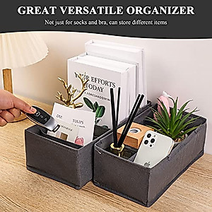 APOMOV 16 Pack Underwear Drawer Organizer Sock Dividers, 180 Cells Foldable Cabinet Closet Storage Fabric Dresser Basket Organization for Clothing, Socks, Bras,Ties Gray
