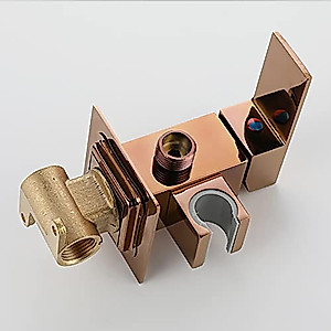 MINJING Handheld Bidet Sprayer for Toilet Rose Gold Baby Cloth Diaper Sprayer Hot and Cold Water Toilet Sprayer Wall Mounted Handheld Sprayer Kit, Brass, High Pressure, Adjustable Water Pressure