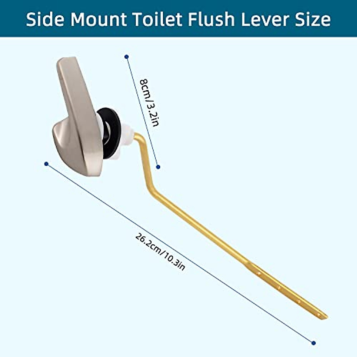 Hygie Rinse Side Mount Toilet Flusher Replacement Kit Toilet Handle Compatible with Kohler K-GP30324-CP/Kohler 87115-CP/TOTO/Mansfield, Universal Toilet Tank Parts, Brushed Nickel