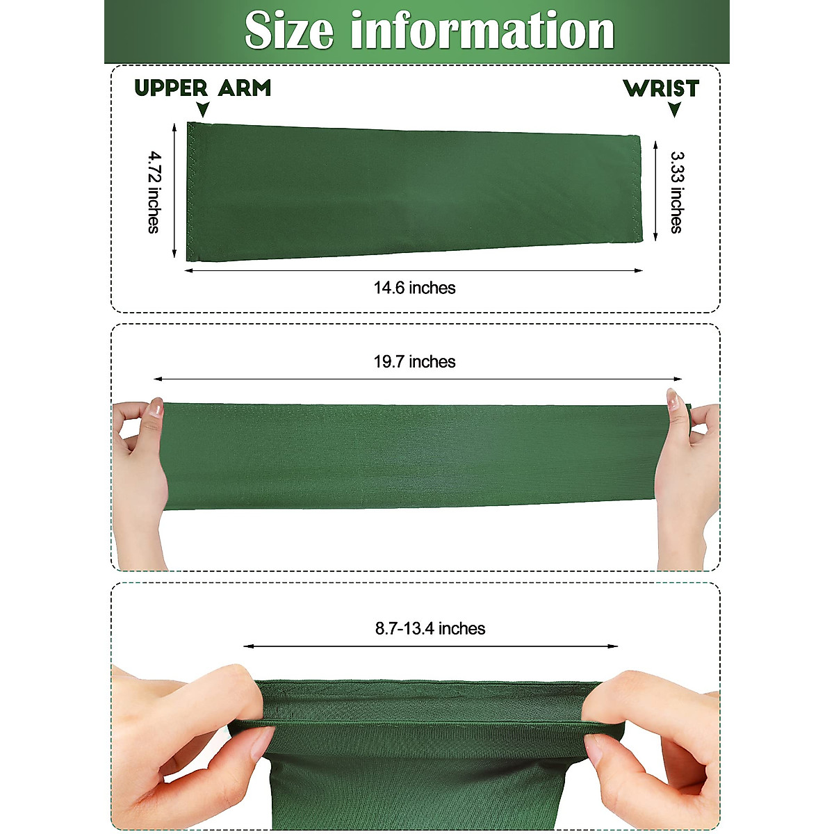 Bememo 12 Pairs Unisex UV Protection Sleeves Long Arm Cooling Cover Sleeves