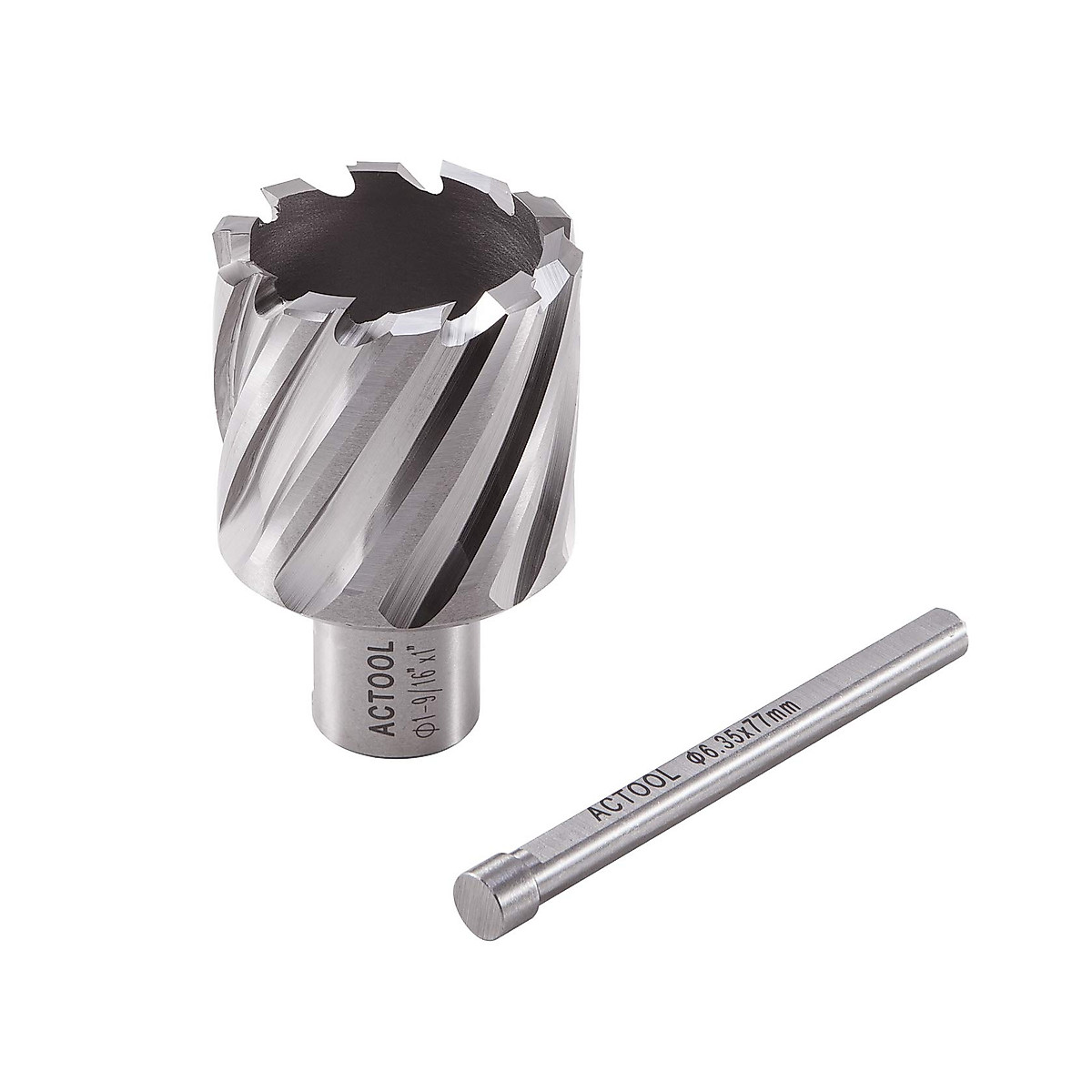 ACTOOL 1-9/16" Diameter × 1" Depth of Cut HSS ANNULAR Cutter with 3/4'' Weldon Shank