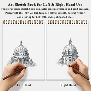 9" x 12" Sketch Book, Top Spiral Bound Sketch Pad, 2 Packs 100-Sheets Each (68lb/100gsm), Acid Free Art Sketchbook Artistic Drawing Painting Writing Paper for Kids Adults Beginners Artists