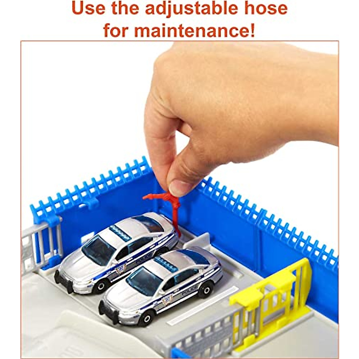 Matchbox Action Drivers Police Station Dispatch Playset with 1 Helicopter & 1 Ford Police Car, with Lights & Sounds