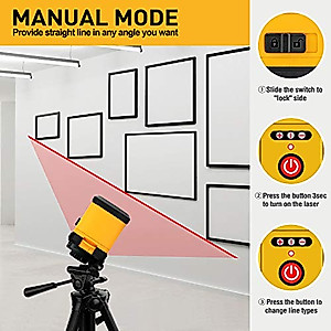 PREXISO 30FT Self Leveling Cross Line Laser, Switchable Vertical and Horizontal Red-Beam Line with Mount Clamps, 2 AA Batteries Included