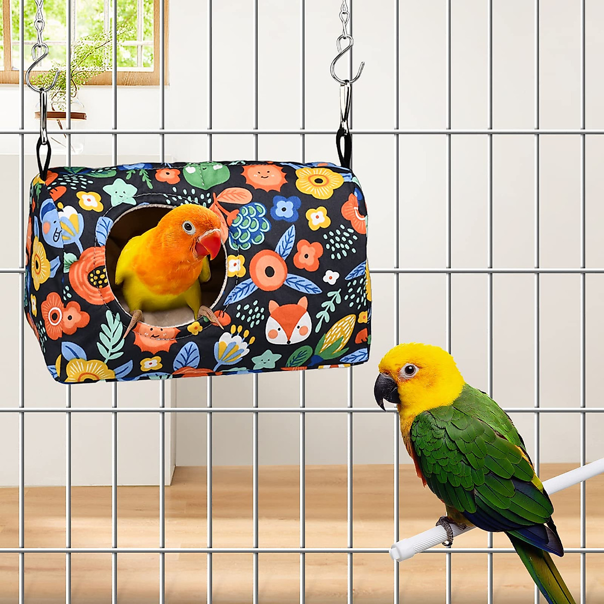 ShuRung Bird Warm Bed Parrot Sleeping Nest Bed House Bird Snuggle Hanging Hut Bird Parrot Hammock Bird Sleeping Hideaway Cave for Cockatiels Parakeet Budgies Parrot Budgies Lovebird S