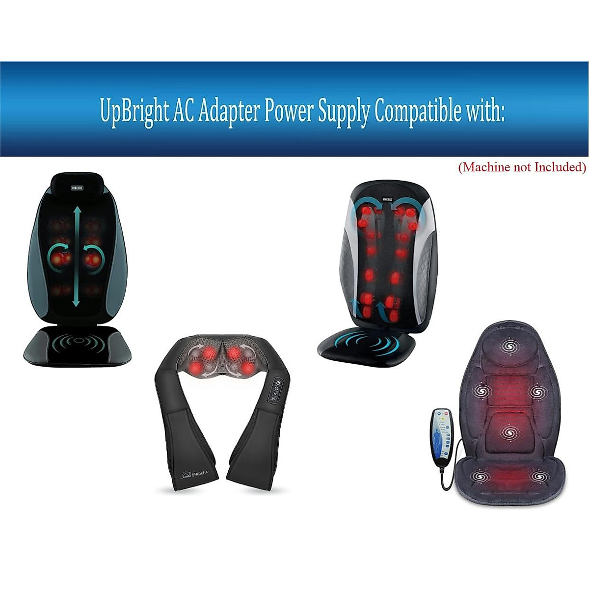 UpBright 12V 2.5A AC/DC Adapter Compatible with Homedics QRM-400 NMS-630H ADP-1 ADP-8 ADP-6 BMS-5 LSS-10 BMS-10 H Massage Chair S030BU1200250 PP-ADPEM14 PP-ADP25 TEAD-66-122500U 12.0V 30W Power Supply