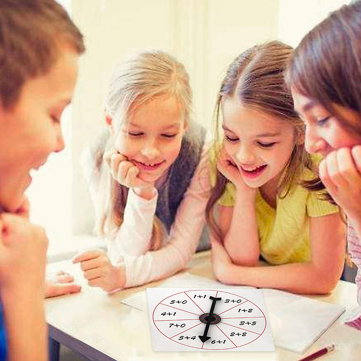 10 PCS Clear Transparent Spinners with Rotating Arrow Dry Erase Math Game Spinner for Party Games and Teaching