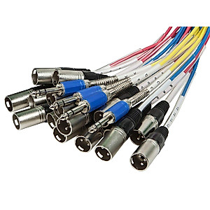 Monoprice 20-Channel Snake & 16 XLR x 4 TRS Stage Box - With 16 Downstream and 4 Upstream Connections, 100 Feet, Black