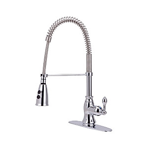 Ultra UF12200 Single Handle Chrome Kitchen Faucet with Pull-Down Spout