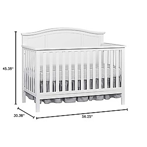 Oxford Baby Emerson 4-in-1 Convertible Crib, Snow White, GreenGuard Gold Certified