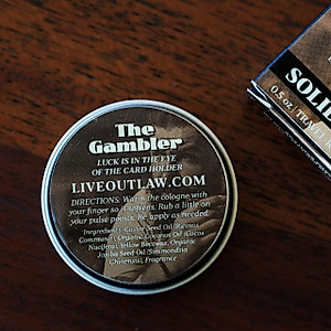 The Gambler Bourbon-Inspired Solid Cologne - Whiskey, Old-fashioned Tobacco, and a Hint of Leather in a Pocket-Sized Tin - Men’s or Women’s Cologne - Outlaw
