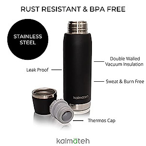 Kalmateh Thermos- Double Walled Vacuum Insulated Stainless Steel Thermos (760ml) Precise Pouring & Heat Retention- For Yerba Mate, Coffee, Tea, Camping (White)