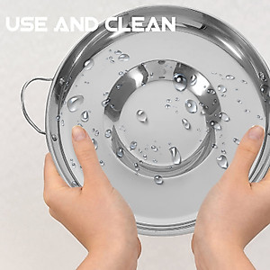 UPKOCH Mexican Style Wok Stainless Steel Comal Para Tacos Concave Frying Pan Nonstick Cooking Pan for Tortillas, Silver