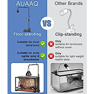 Reptile Heat Lamp with Adjustable Lamp Stand for Reptile, Turtle Heat Lamp Basking Light Bulb with Metal Light Stand For Terrarium and Tank, Heating Lamp Holder with Small Heat Lamp and Dimmer Switch