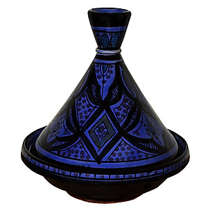 Moroccan Handmade Serving Tagine Exquisite Ceramic With Vivid colors Original 8 inches Across