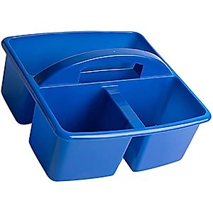 Zerodeko Craft Storage Basket Art Caddy Organizer Plastic Tote Compartment Cleaning Supply Caddy Paint Brush Container Washer Cleaner Basin with Handle for Classroom Nursery Bathroom