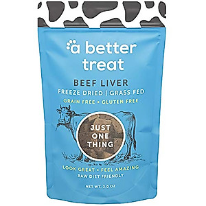 A Better Treat – Freeze Dried Beef Dog Treats, Grass Fed, Beef Liver Single Ingredient | Natural, Healthy, High Value | Gluten Free, Grain Free, High Protein, Diabetic Friendly | Made in The USA