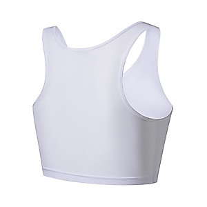 JARAZIN Chest Binder Transgender Binder Trans FTM Tomboy Zipper Breast Binder Bras Tank Top for Women (Small, White)