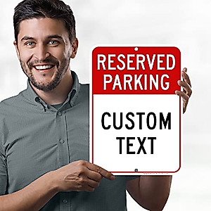 Reserved Parking Sign, Custom Parking Signs for Business, 10x14 Inches, Rust Free .040 Aluminum, Fade Resistant, Made in USA by My Sign Center (Post Holes)