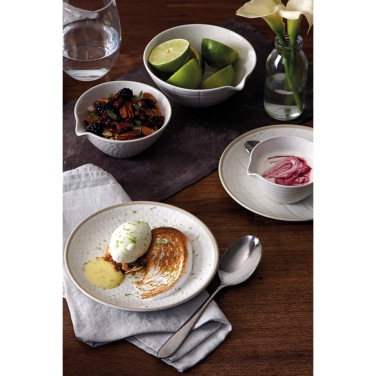Gordon Ramsay Maze Grill Set of 3 Dipping Bowls, 3.9", Soft White