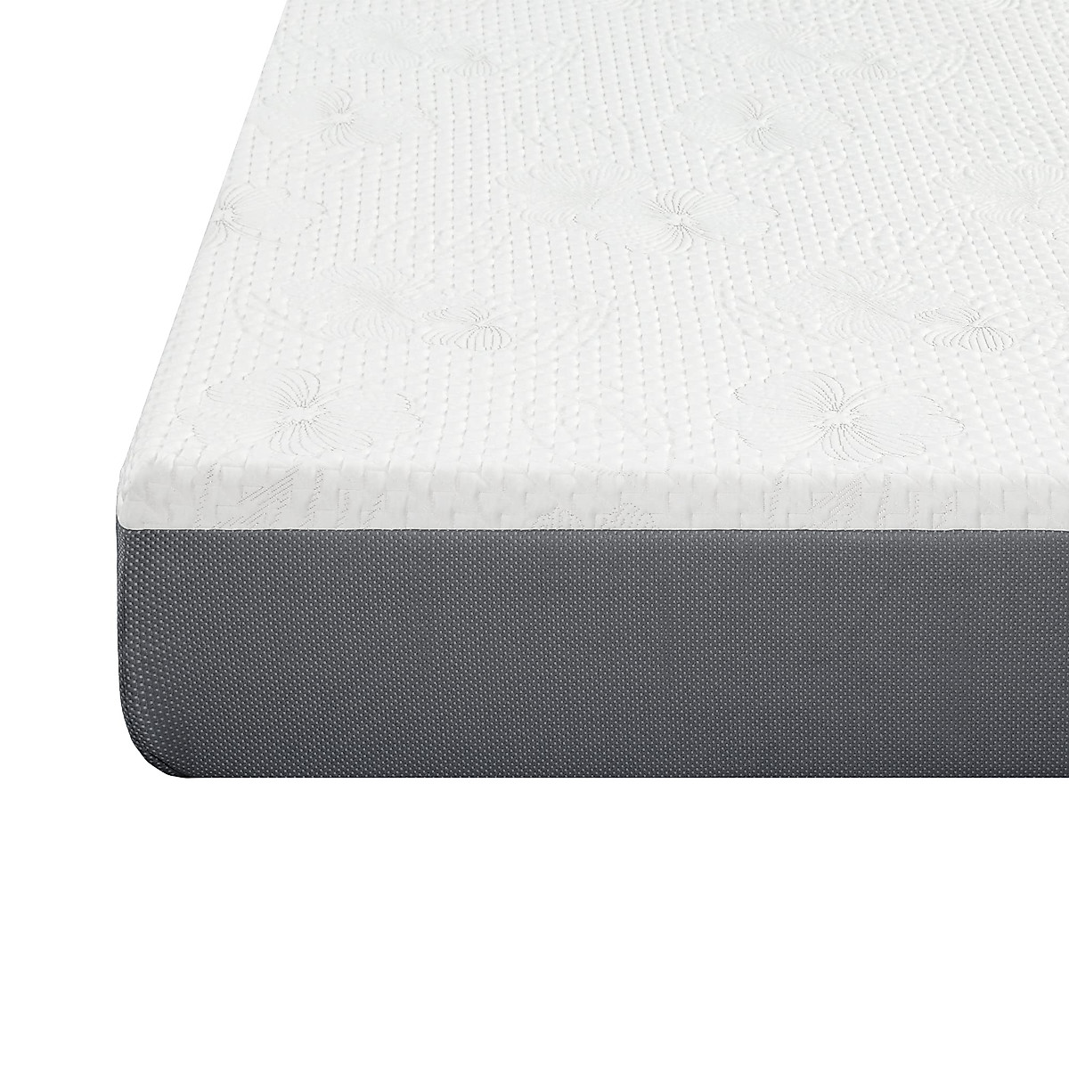 Olee Sleep 10 Inch Ventilated Gel Infused Memory Foam Mattress, CertiPUR-US® Certified, Gray, Queen