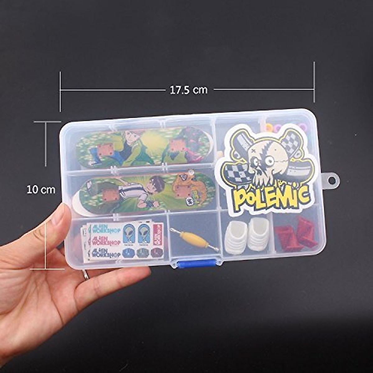 Fanci ABS Finger Skateboard Set Double Rocker DIY Mini Finger Boarding Toy with Storage Box