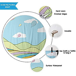 Allenjoy Adventure Themed Backdrop Blue Sky White Clouds Balloons Photography Background for Kids Babies 1st Birthday Party Decor Banner Baby Shower 8x6ft Photo Booth Props