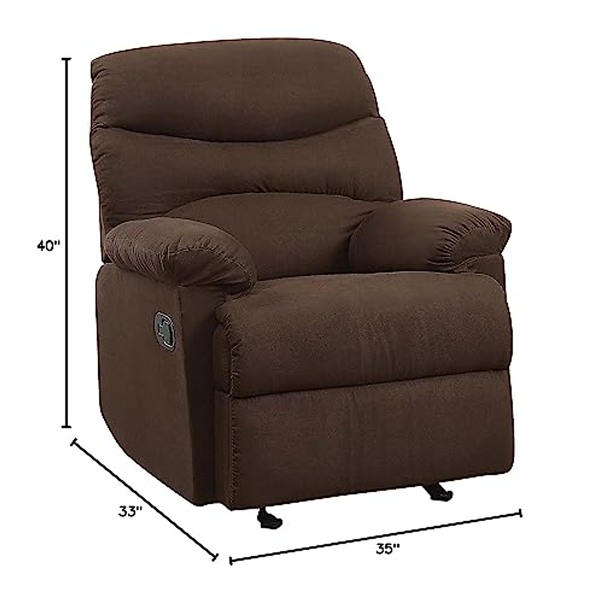 Acme Furniture Arcadia Recliner in Chocolate and Brown