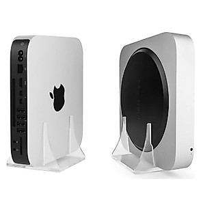 CaSZLUTION Desktop Stand for Apple Mac Mini, Acrylic Vertical Stands Holder Compatible with Apple MAC Mini 2010-2023 M1, M2, M2 Pro Chip, Clear