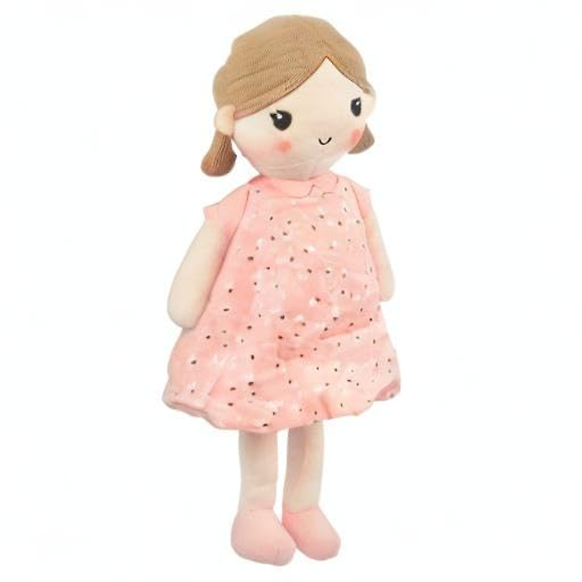 Linzy Toys, Soft Plush Light Pink Blue Emily Rag Doll for Girl, 15" My First Rag Doll, Muñecas de Trapo para Niña, Embroidered Face, Safe for All Ages (89835)