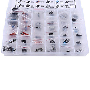 37 in 1 Sensor Modules Kit,Electronic Components kit,detect Temperature, Humidity, Sound, Light, Infrared, Motion,for MCU Education User with Box